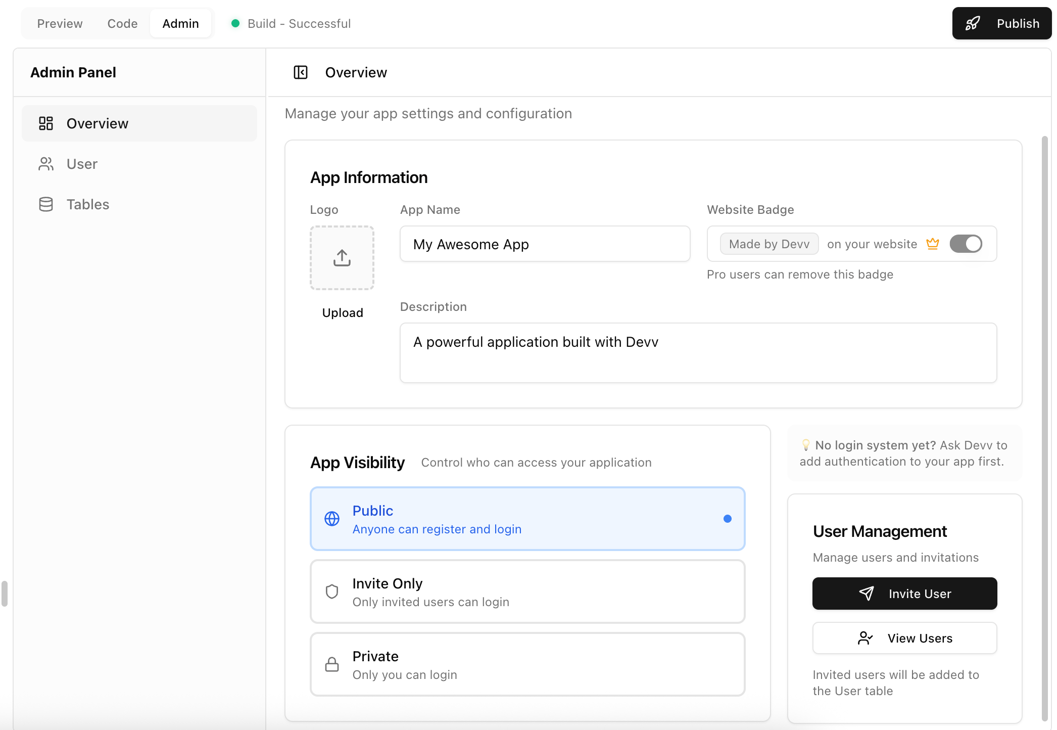 AI App Builder - Create Apps Instantly from Text - DEVV